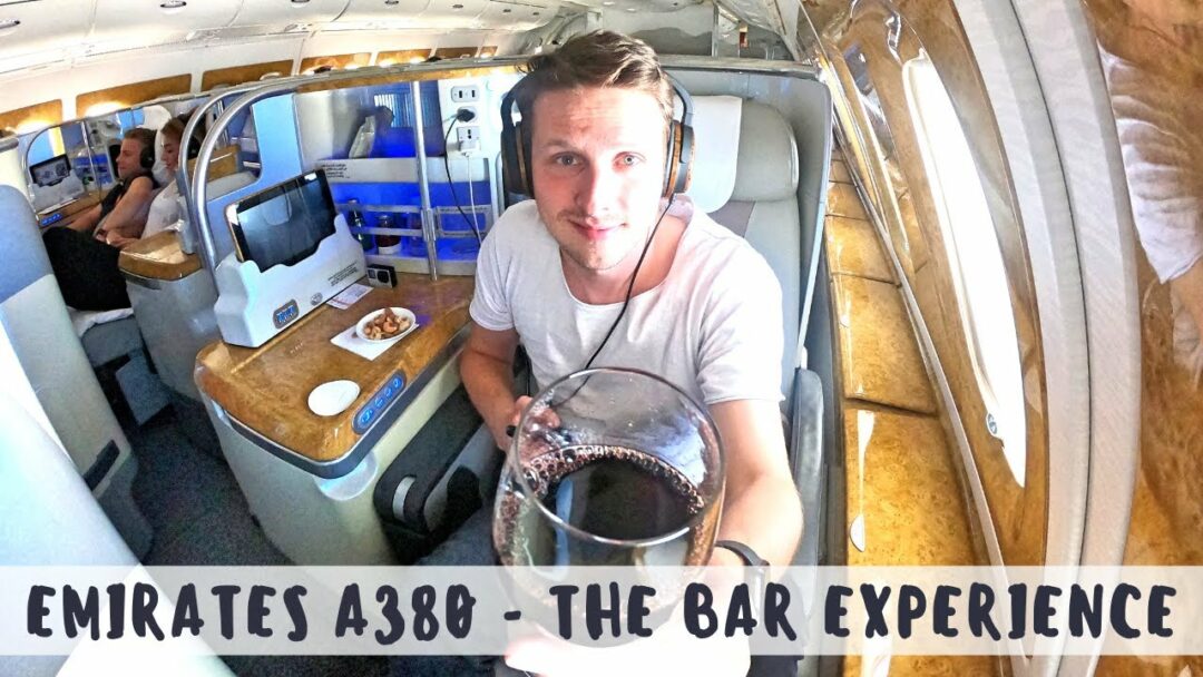Review: EMIRATES A380 LUXURIOUS Business Class & Bar Experience - La ...