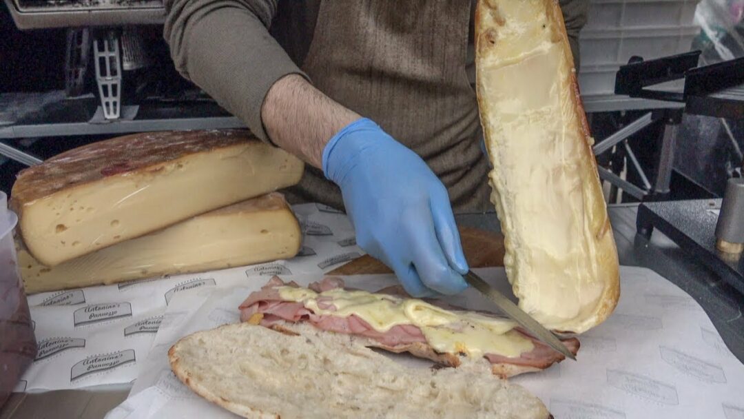 Italian Baked Sandwiches and Flowing Raclette Cheese. London Street ...