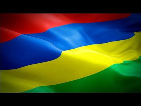 Mauritian flag video waving in wind. Realistic Port Louis Flag ...