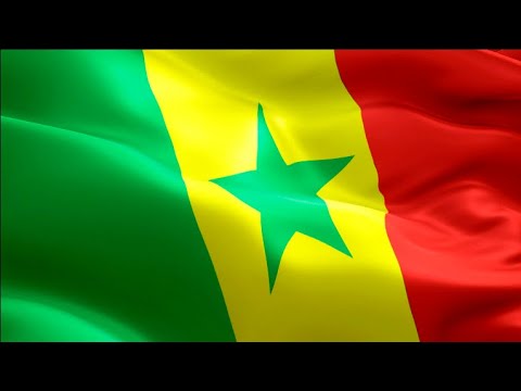 Senegal flag closeup 1080p Full HD 1920X1080 footage video waving in ...
