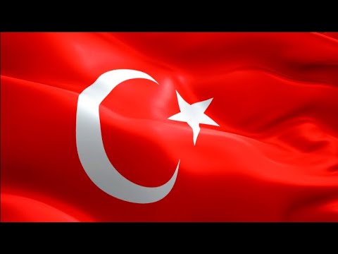 Turkey flag closeup 1080p Full HD 1920X1080 footage video waving in ...