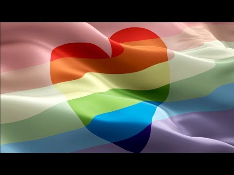 Homoromantic flag LGBT 1080p HD 1920X1080 footage video waving in wind ...