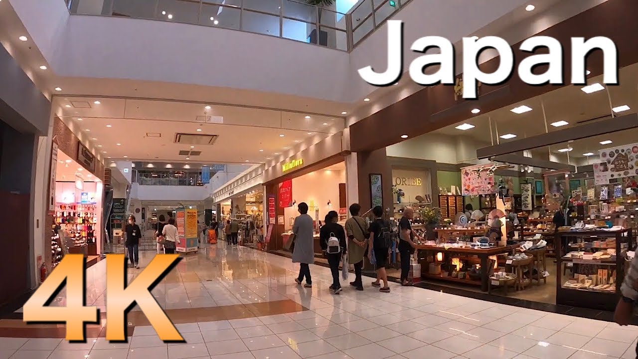 Shopping mall walk through Japan tour 4K ULTRA HD-short movie, scenery ...