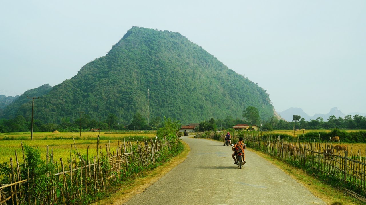 4K Remote Countryside Road in Southeast Asia with Motorcycle Traffic ...