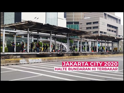 Walk Around Jakarta City 2020 - Halte Busway Bundaran HI, Indonesia ...