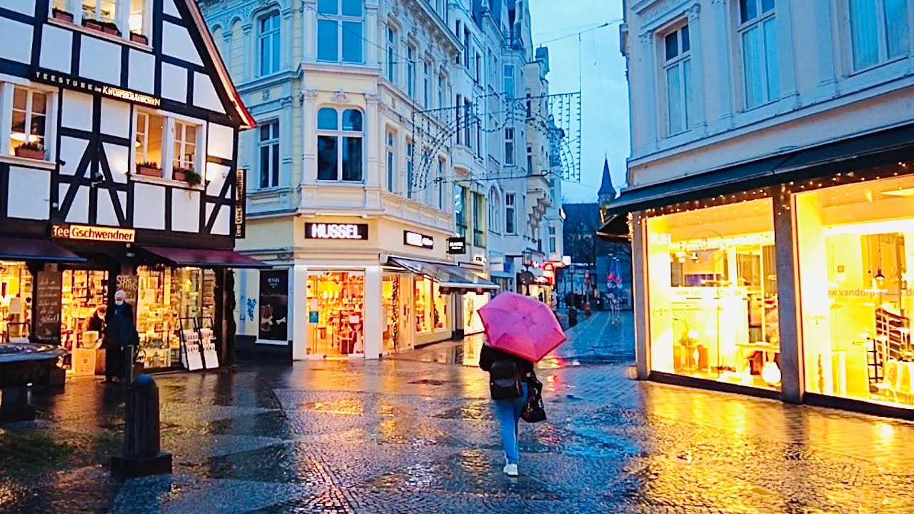 [4K] Christmas Walk in the Rain - Bonn Germany Winter 2020 Walking Tour ...