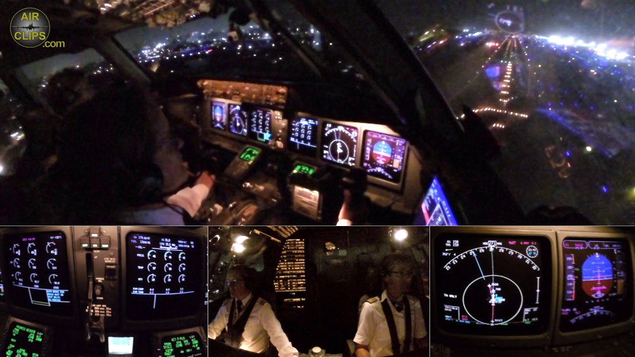 AWESOME Cockpit Landing At Night! Claudia's PERFECT MD-11F Arrival to ...