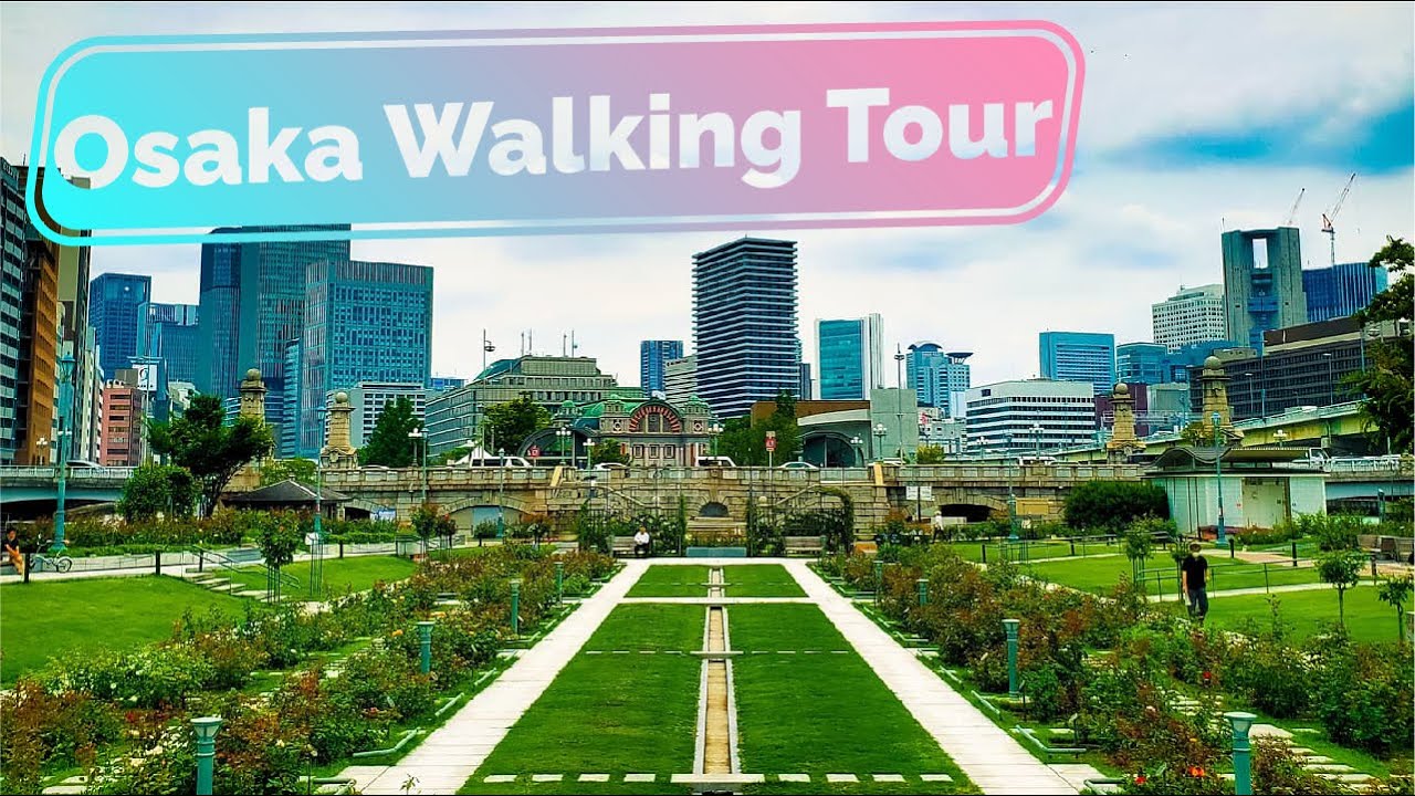 Sights and Sounds of Japan | Osaka Walking Tour 4K | Nakanoshima Rose ...