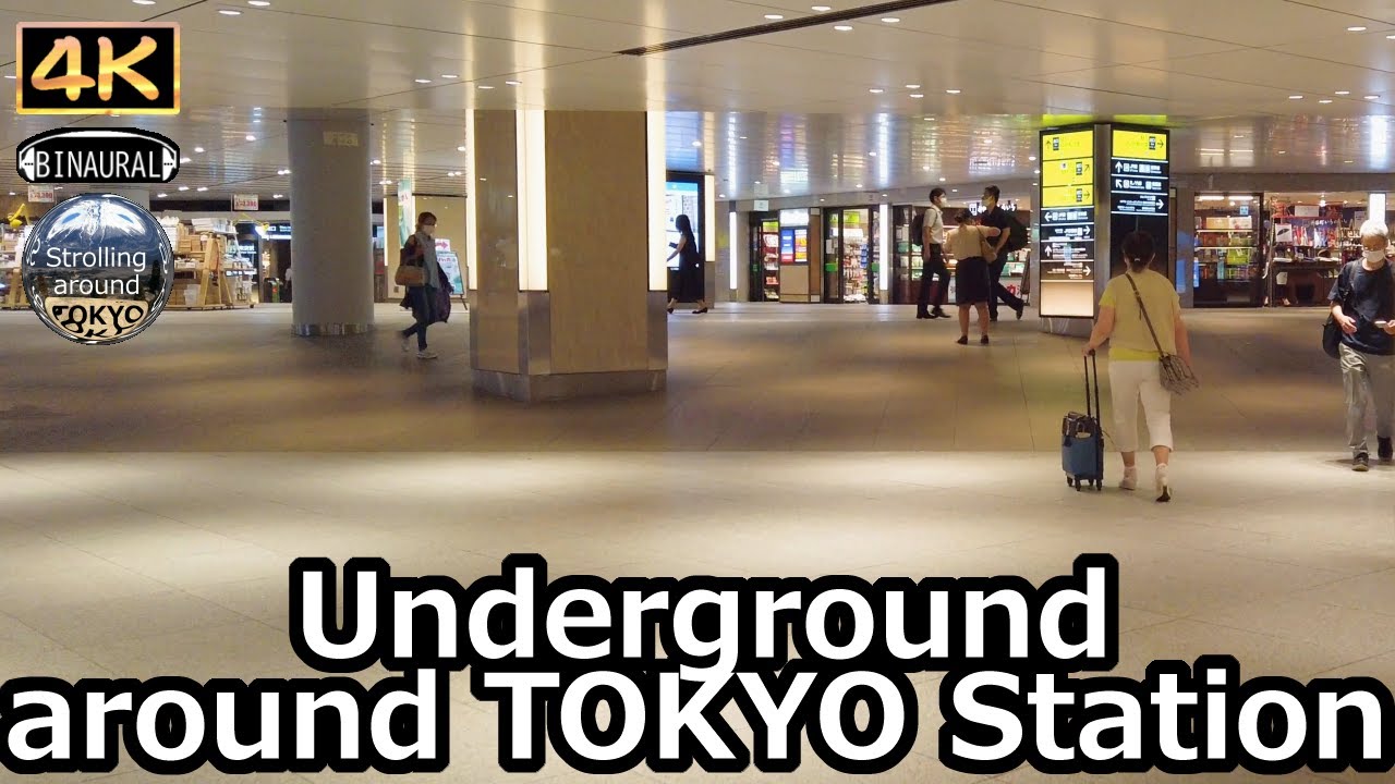 Underground passageway around TOKYO Station during lunch time - 4K ...