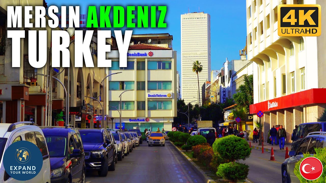 Turkey 4K, Mersin Akdeniz City Center | Walking Tour with Captions and ...