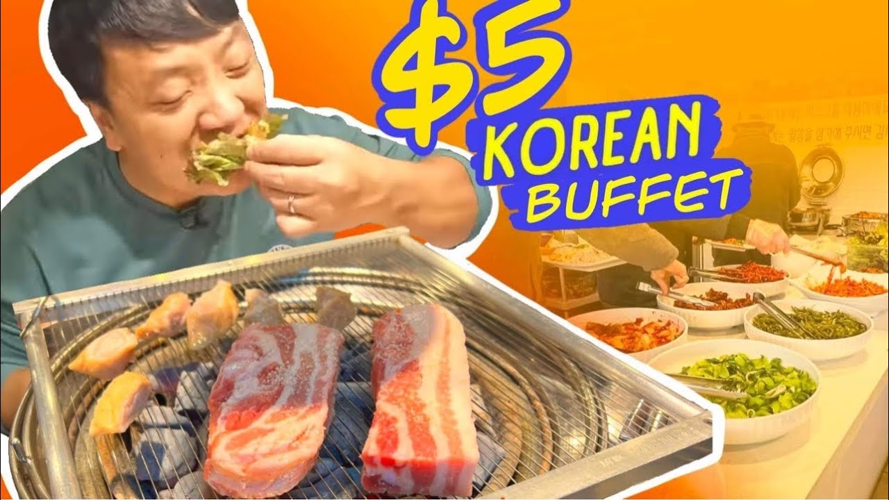 $5 All You Can Eat KOREAN BUFFET! Best CHEAP EATS in Seoul South Korea ...