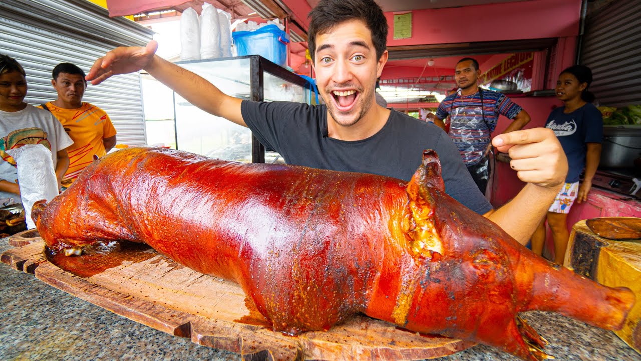Filipino Street Food!! Cebu's #1 LECHON in CARCAR + Chicharron Factory in The Philippines! - La ...
