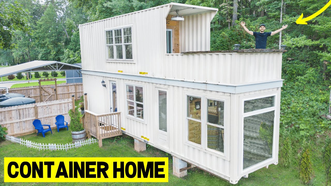2-STORY LUXURY SHIPPING CONTAINER HOME TOUR! (2x40ft Containers) - La ...