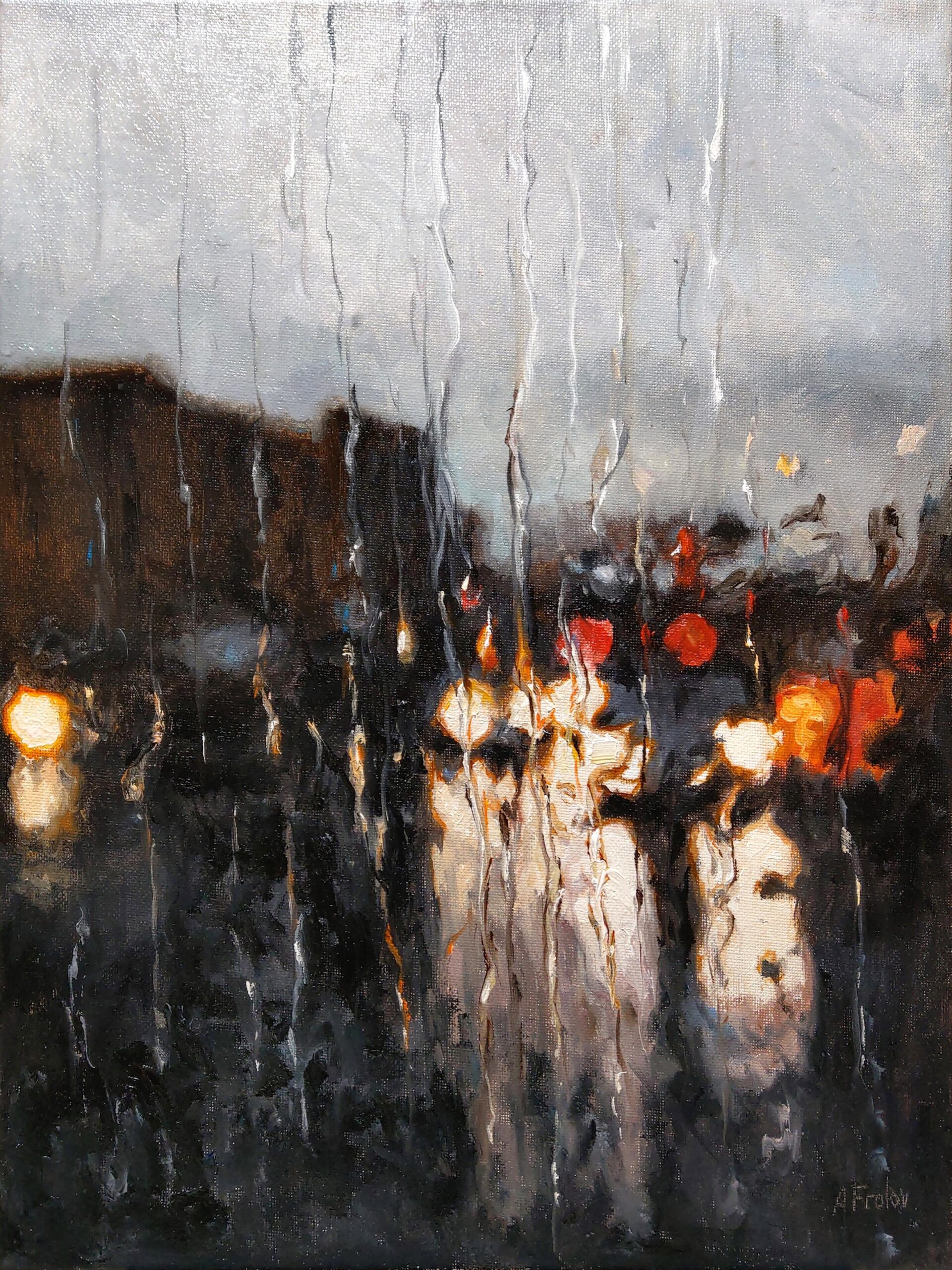 Wet Evening, My oil painting - La Vie Zine
