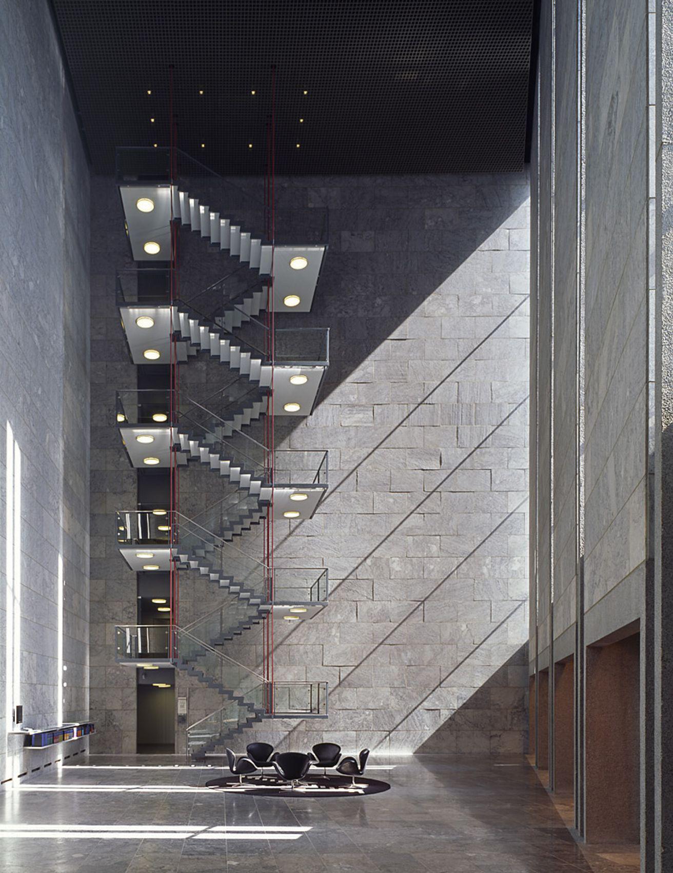 Danish National Bank, Copenhagen, Denmark; designed by Arne Jacobsen ...