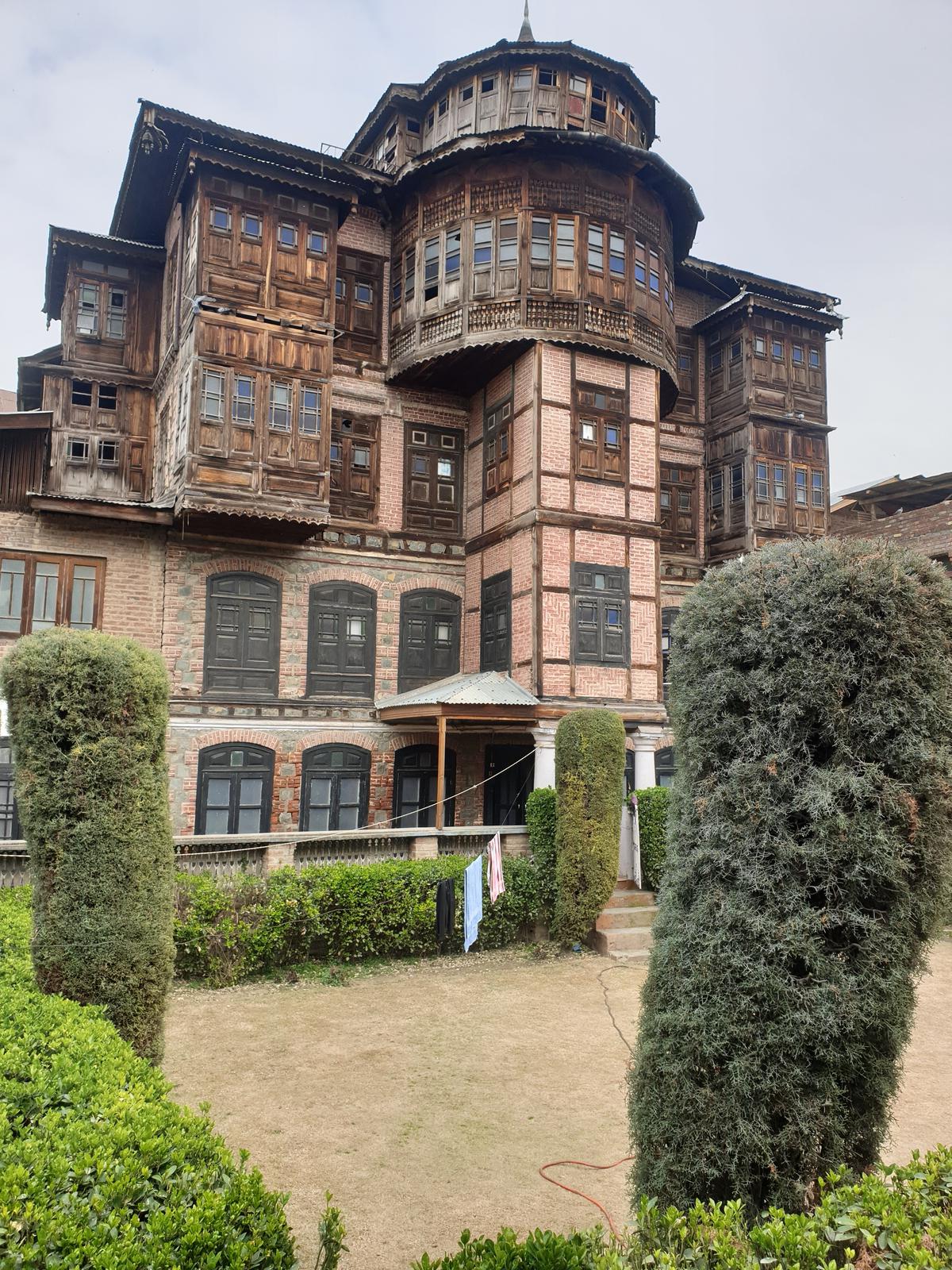 A traditionally built century old house in Kashmir. The technique used ...