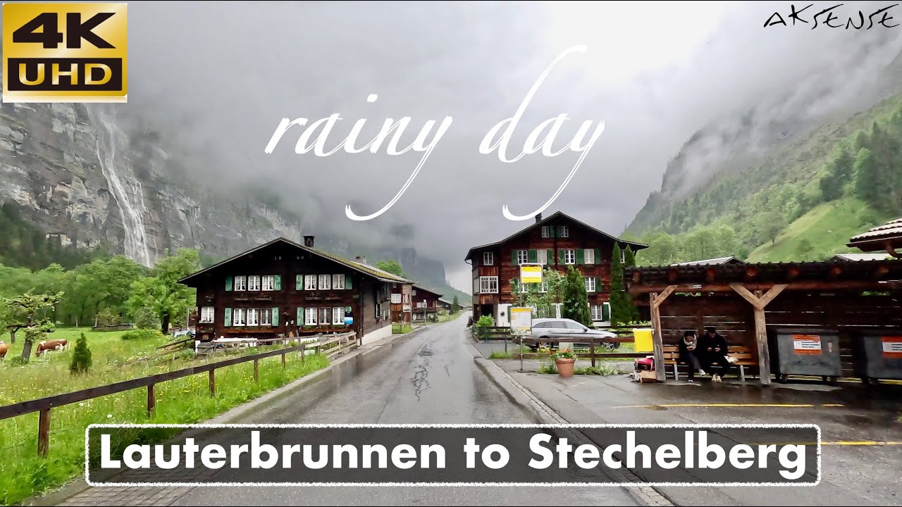 [ 4K ] Lauterbrunnen to Stechelberg Village, Switzerland - Car Driving ...