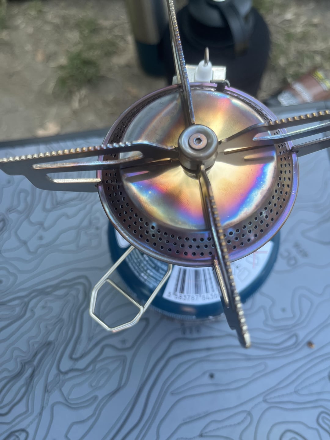 Why has our camping gas stove turned to this iridescent color? Also the ...