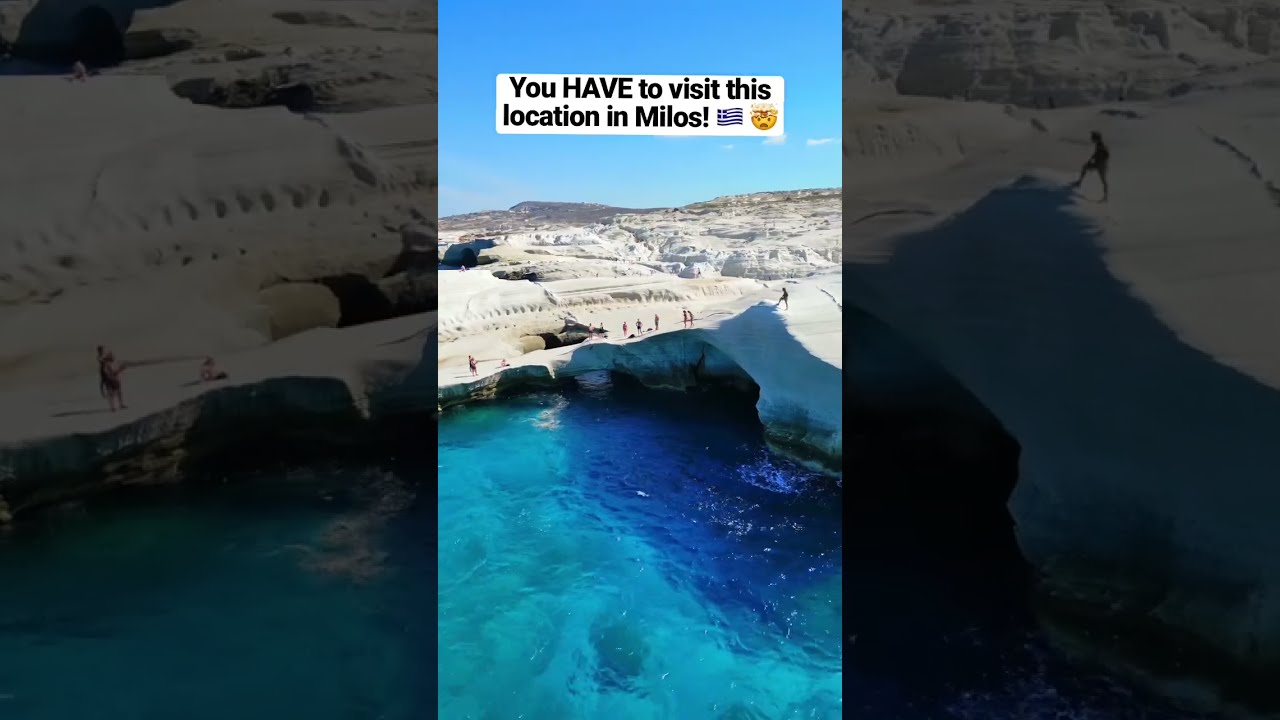 Insane cliff jumping at Sarakiniko Beach in MILOS! #greece #shorts # ...