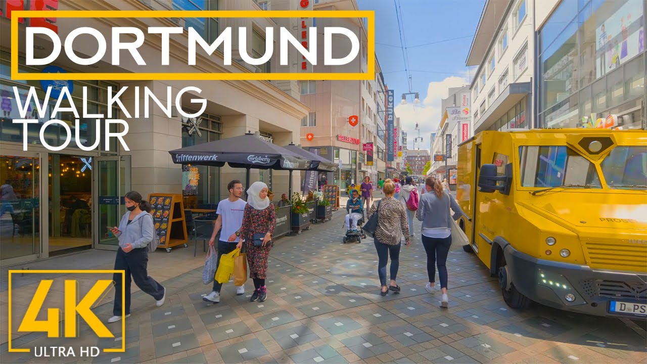 DORTMUND - City Walk in 4K UHD with the City Sounds of Busy Streets ...