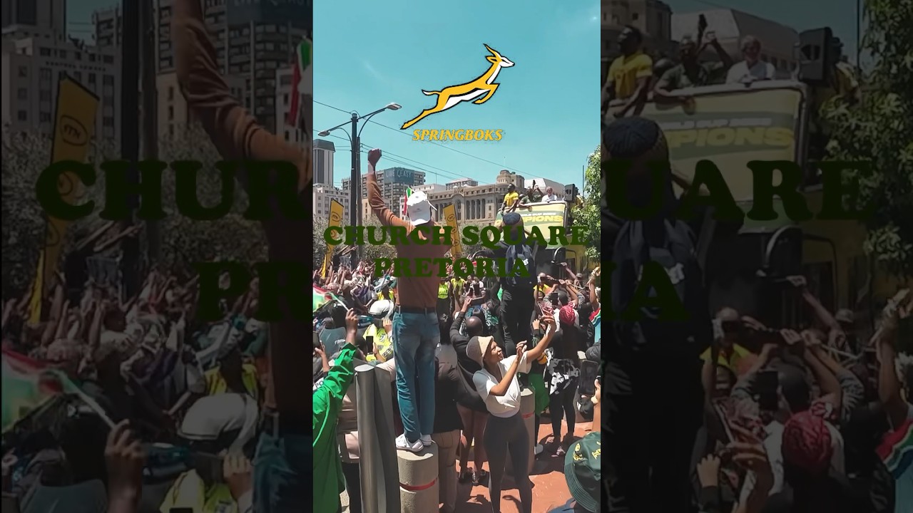 Springboks World Cup Trophy tour in Pretoria Church Square #bokke # ...