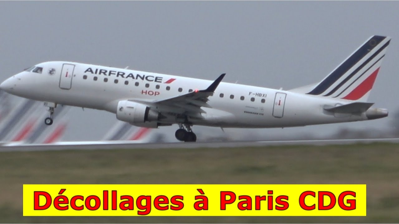 Décollages à Paris CDG (2/2) - Boeing 787, 777, Airbus A350, A330, A320 ...