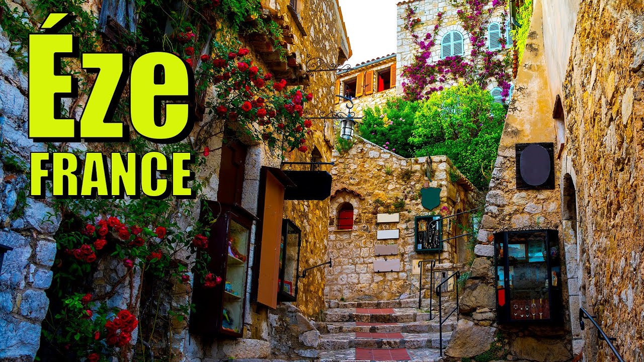 Éze, France 4K HDR - Scenic Walk through the Village overlooking the ...