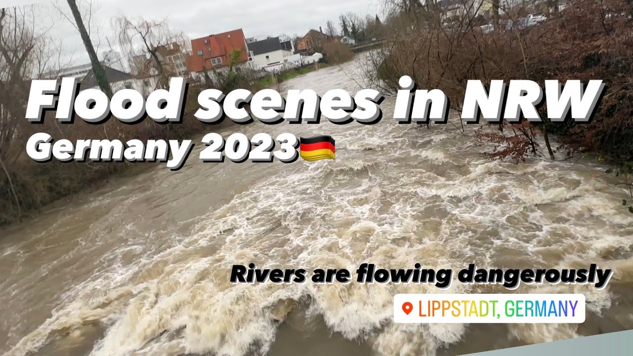 Flood scenes in NRW Germany | Rising river levels | Flooding Threat in North Rhine-Westphalia ...