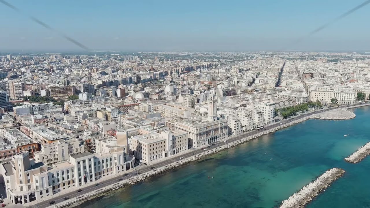 Bari, Italy. The central embankment of the city during the day ...