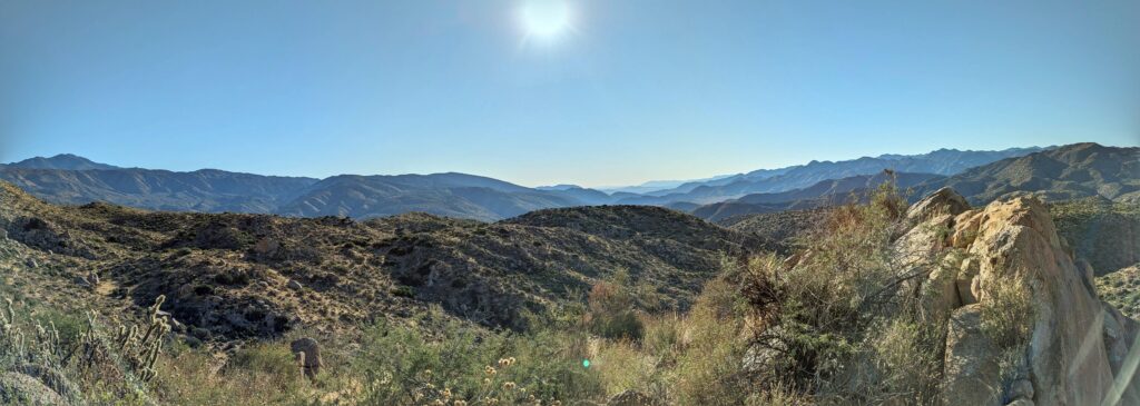 Looking east from Pacific Crest Trail. Anza-Borrego Desert State Park ...