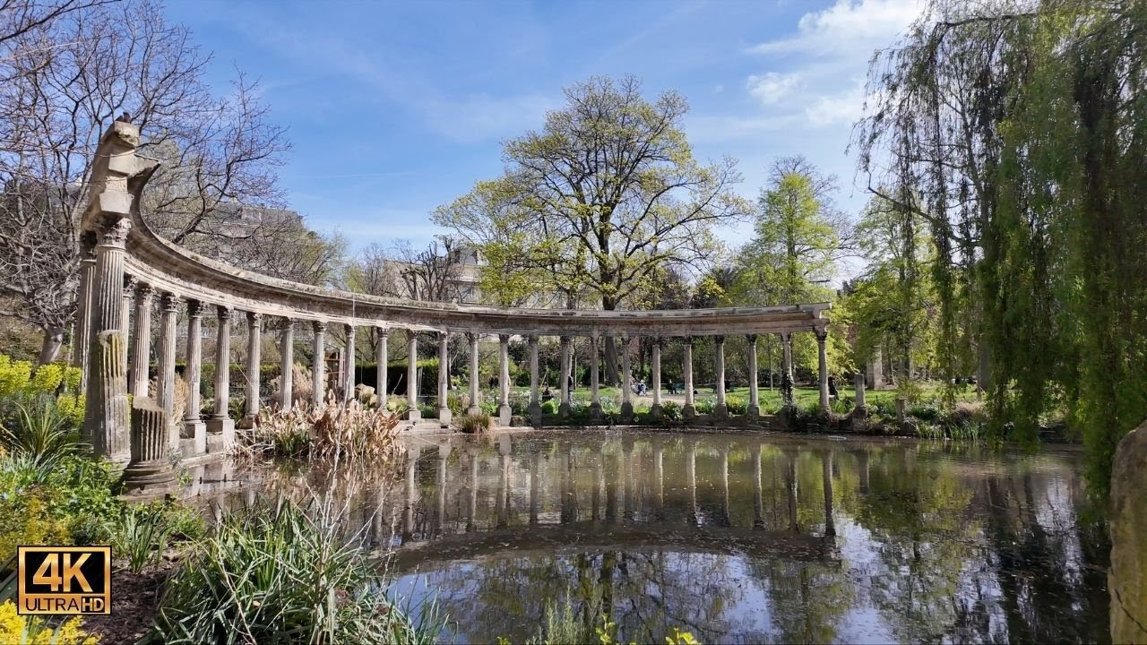 Paris France 🇫🇷 Paris Walking Tour,4K Ultra HD,Paris 4K Walk,Paris Spring 2024 Parc Monceau - La ...