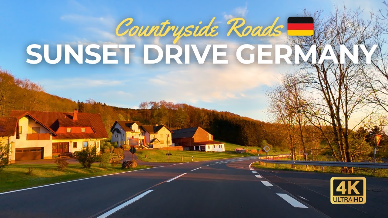 Sunset Drive in Germany Wasserkuppe - 4K Driving Tour through Country ...