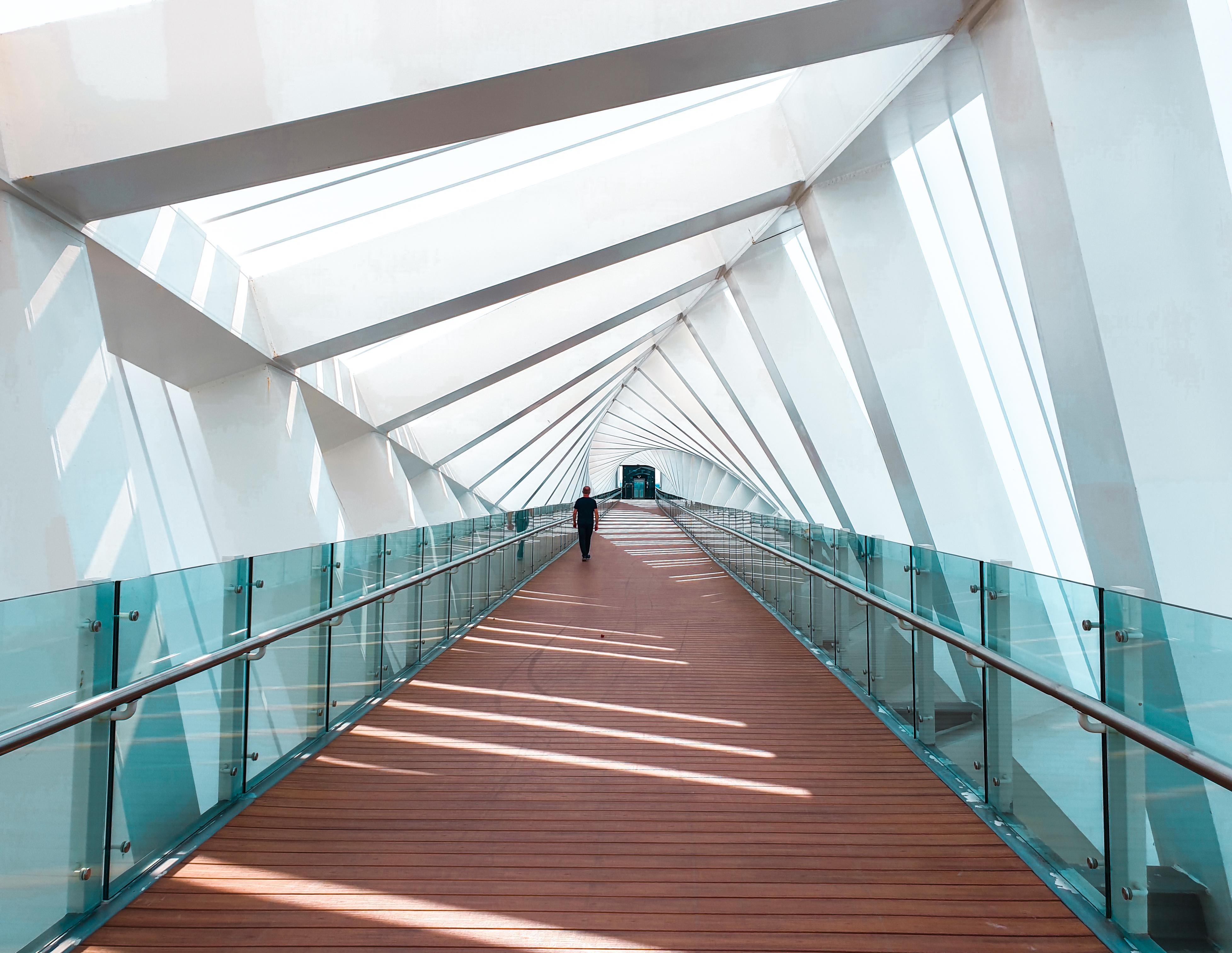 The Twisted Bridge, part of the Dubai Water Canal, is a pedestrian ...