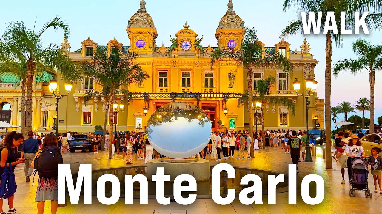 MONTE CARLO, Monaco 4K Evening Walk Tour with Captions [4K/60fps] - La ...