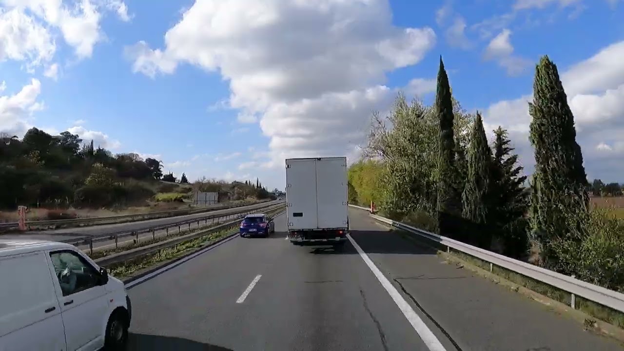 France. Route nationale D119- N20. Carcassonne - Andorra. 22.11.2024 ...