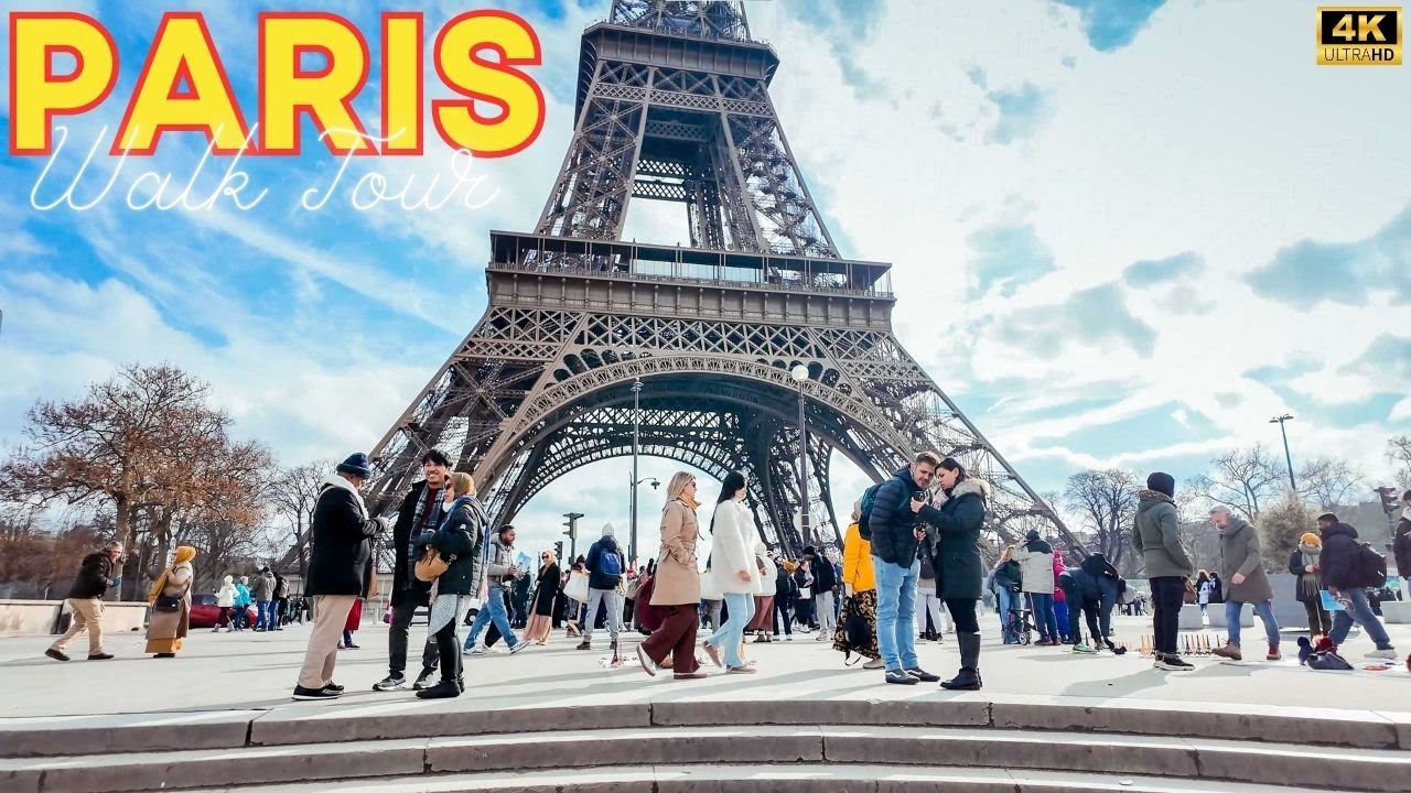 Paris, France 🇫🇷 - 4K PARIS Walk around Eiffel Tower February Paris ...