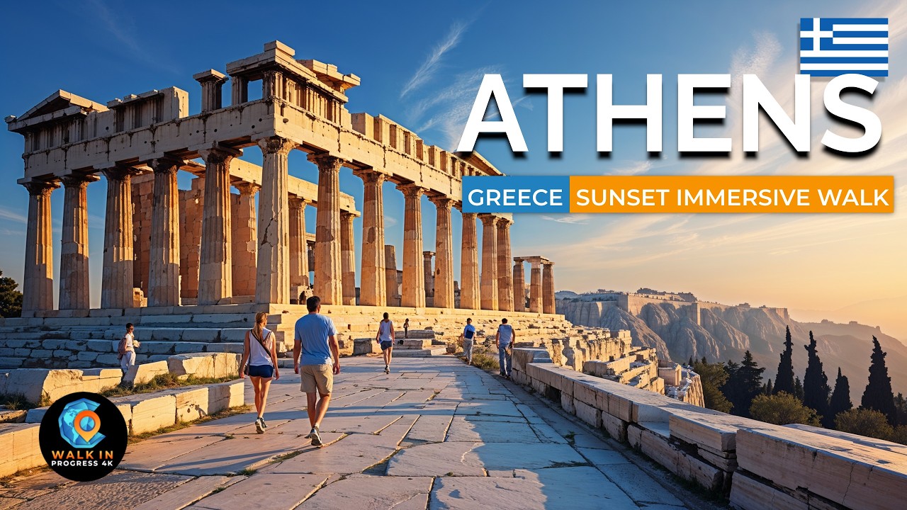 Acropolis Area, Athens 🇬🇷 The Most Beautiful Sunset Walk 🏛️ 4K Tour ...