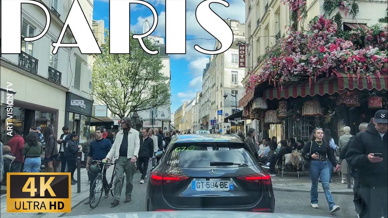 [🇫🇷Paris France 4K 60FPS Walking Tour] Drive in Paris (Edited Version ...