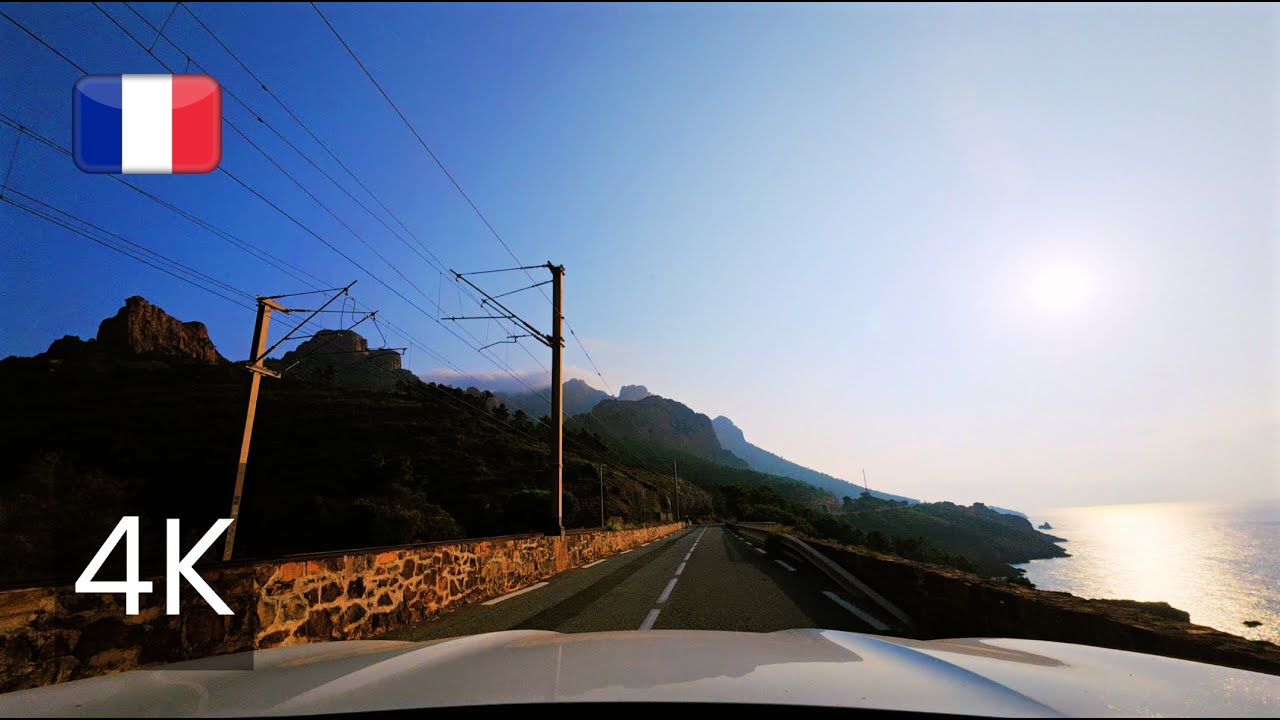 Epic French Riviera Drive 🇫🇷 Anthéor to Cannes: Red Rocks Road ...