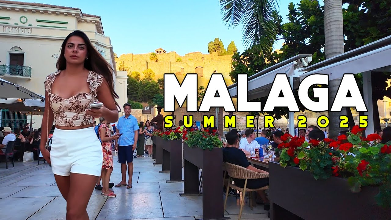 Malaga City Spain Beautiful City and People Summer July 2025 Update ...