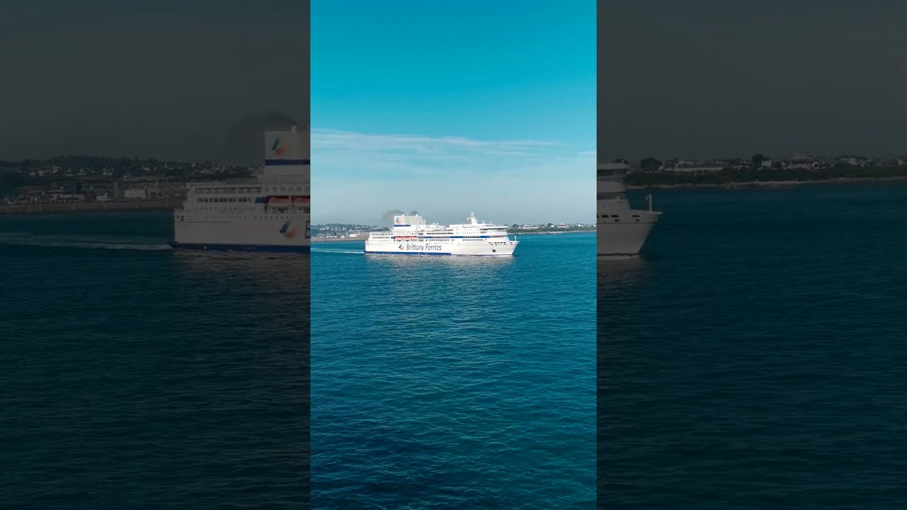 Brittany Ferries Pont Aven Passing MV Armorique At Roscoff, Brittany ...