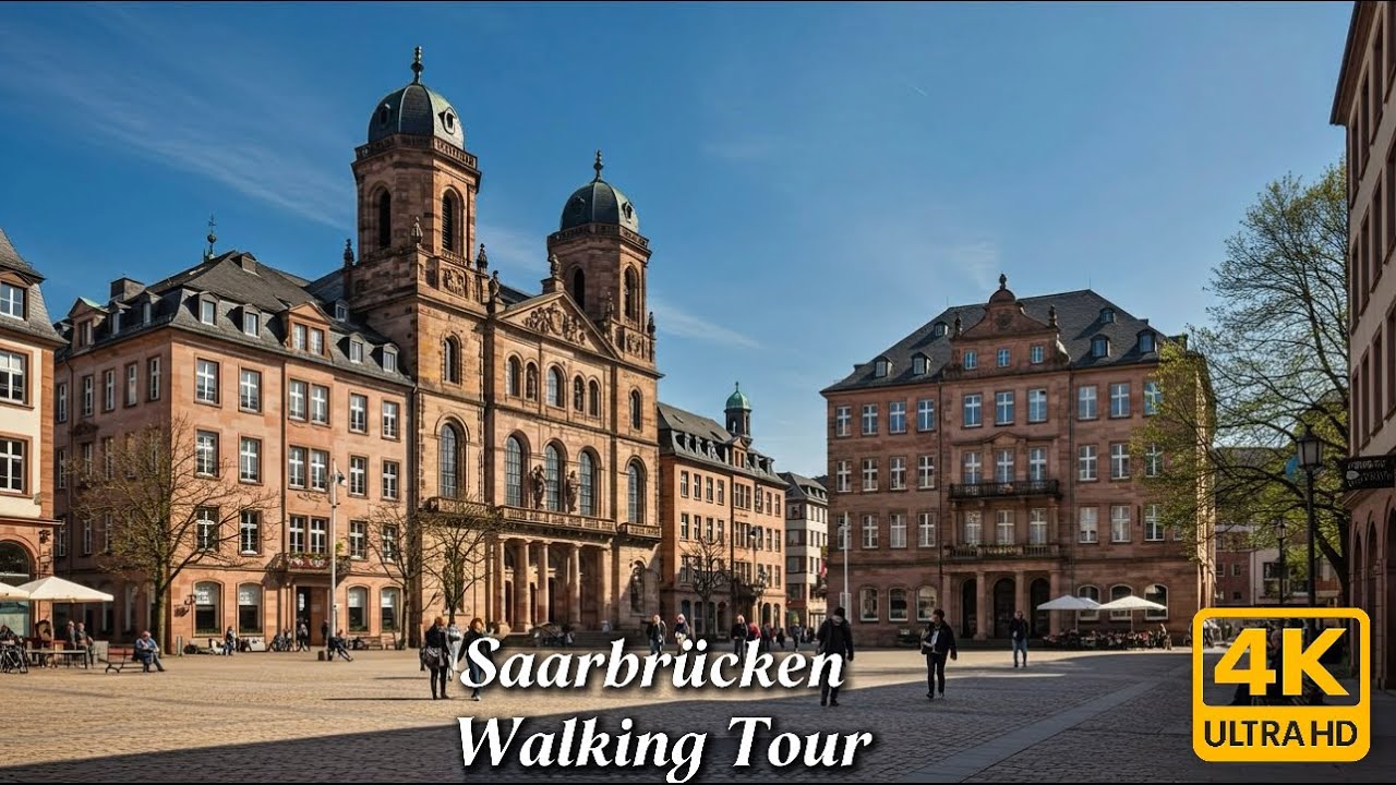 Saarbrücken in 4K | Explore Ludwigskirche, Schlossplatz, and Old Town ...