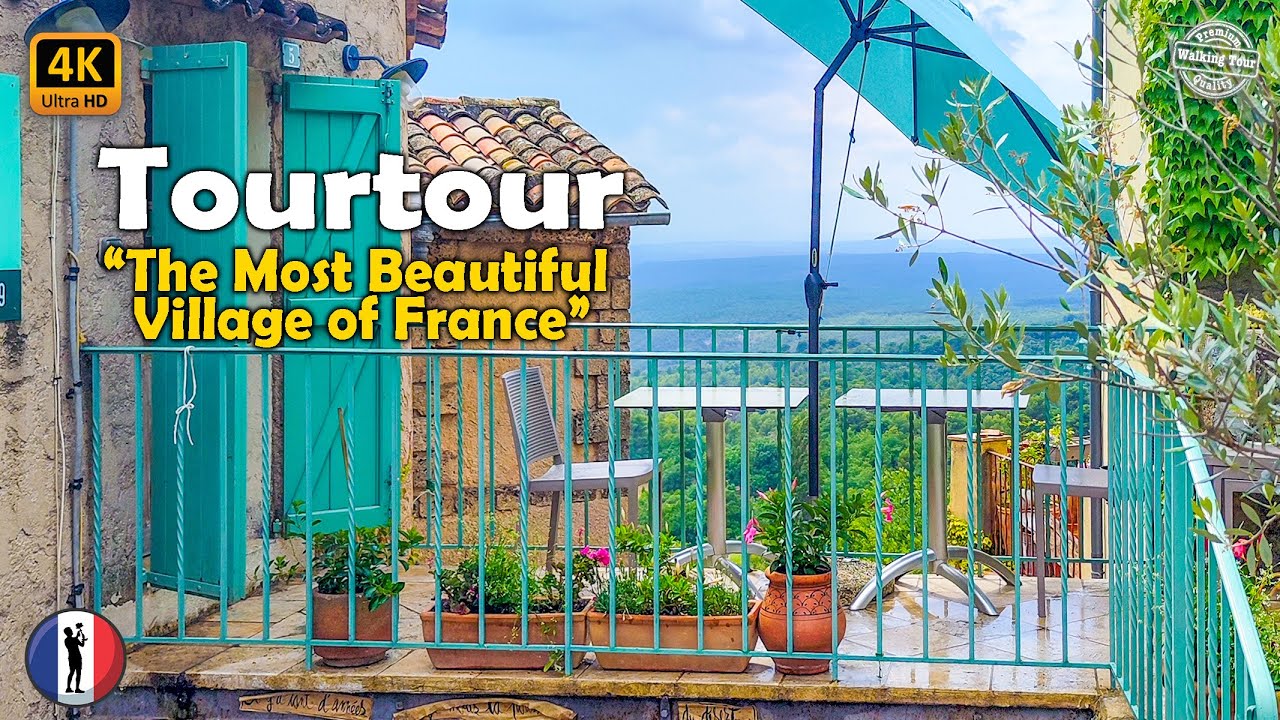 🇫🇷 TOURTOUR - The Most Beautiful Village of France, Walking Tour Summer ...