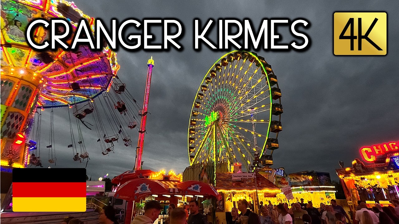 Cranger Kirmes Herne 2025 – Germany's Largest Funfair at Night [4K Walk ...