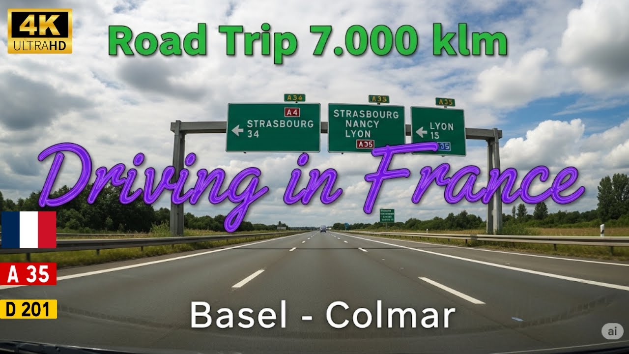 Driving in France 🇫🇷 | Basel Border to Colmar (4K Real Time Road Trip ...