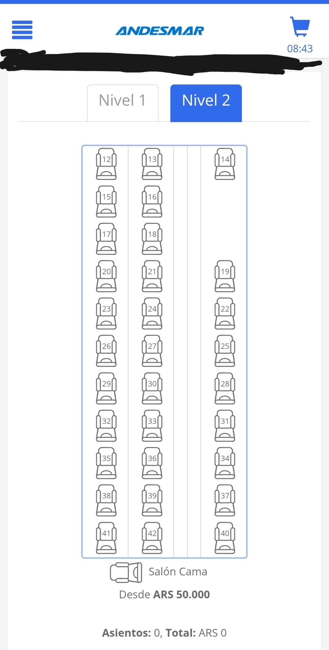 Andesmar Bus: Seat map Mendoza - Santiago - La Vie Zine