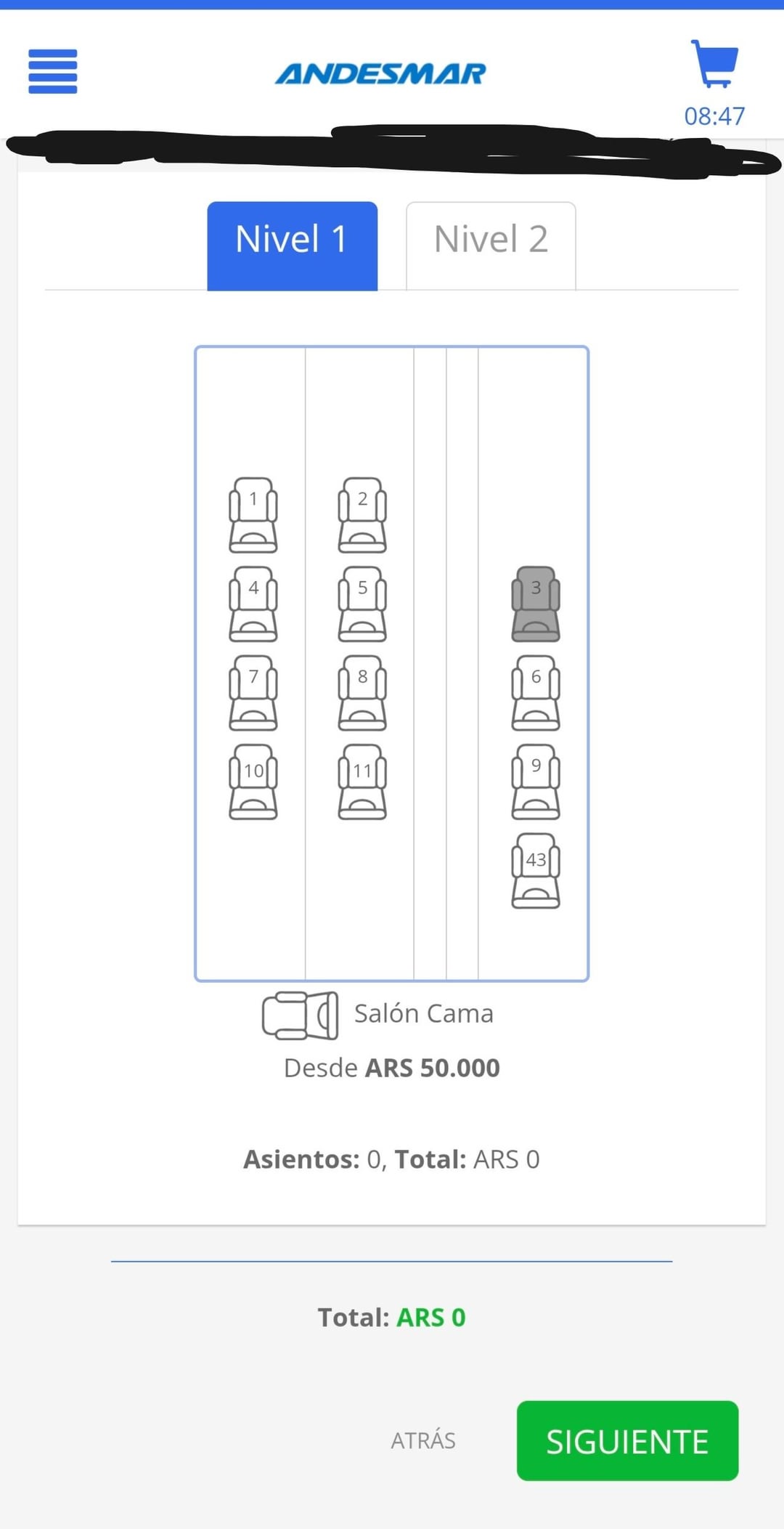 Andesmar Bus: Seat map Mendoza - Santiago - La Vie Zine